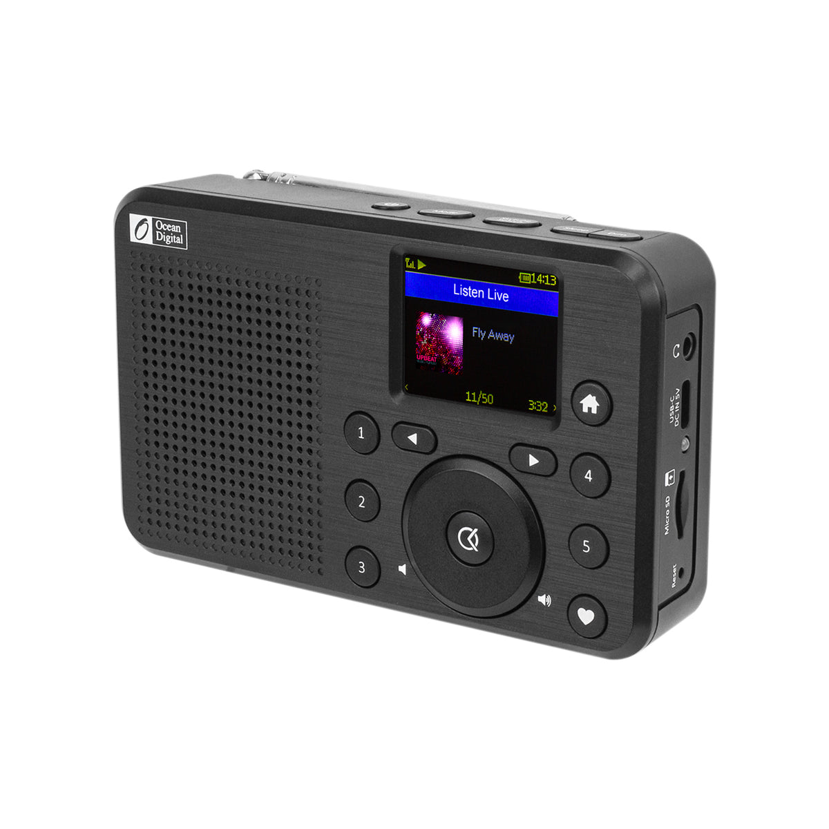 Ocean Digital WR-18 Compact Portable Internet Radio with FM, Battery p ...